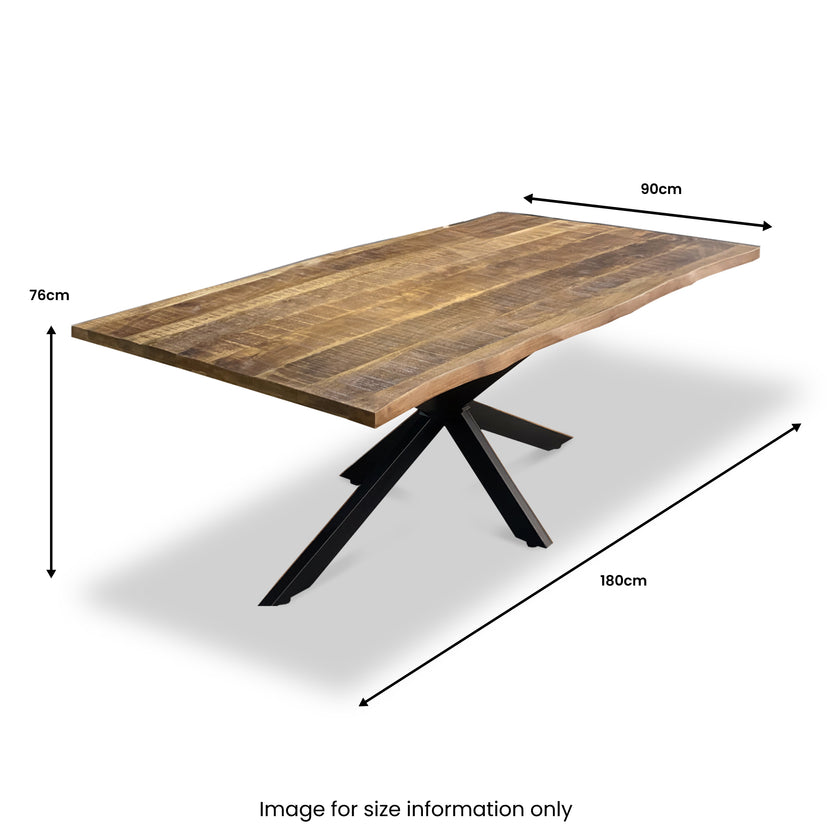 Carrow 180cm Mango Rectangular Dining Table for 6 People | Roseland
