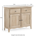 Celine Oak 2 Door Small Sideboard Shabby Chic Cabinet | Roseland