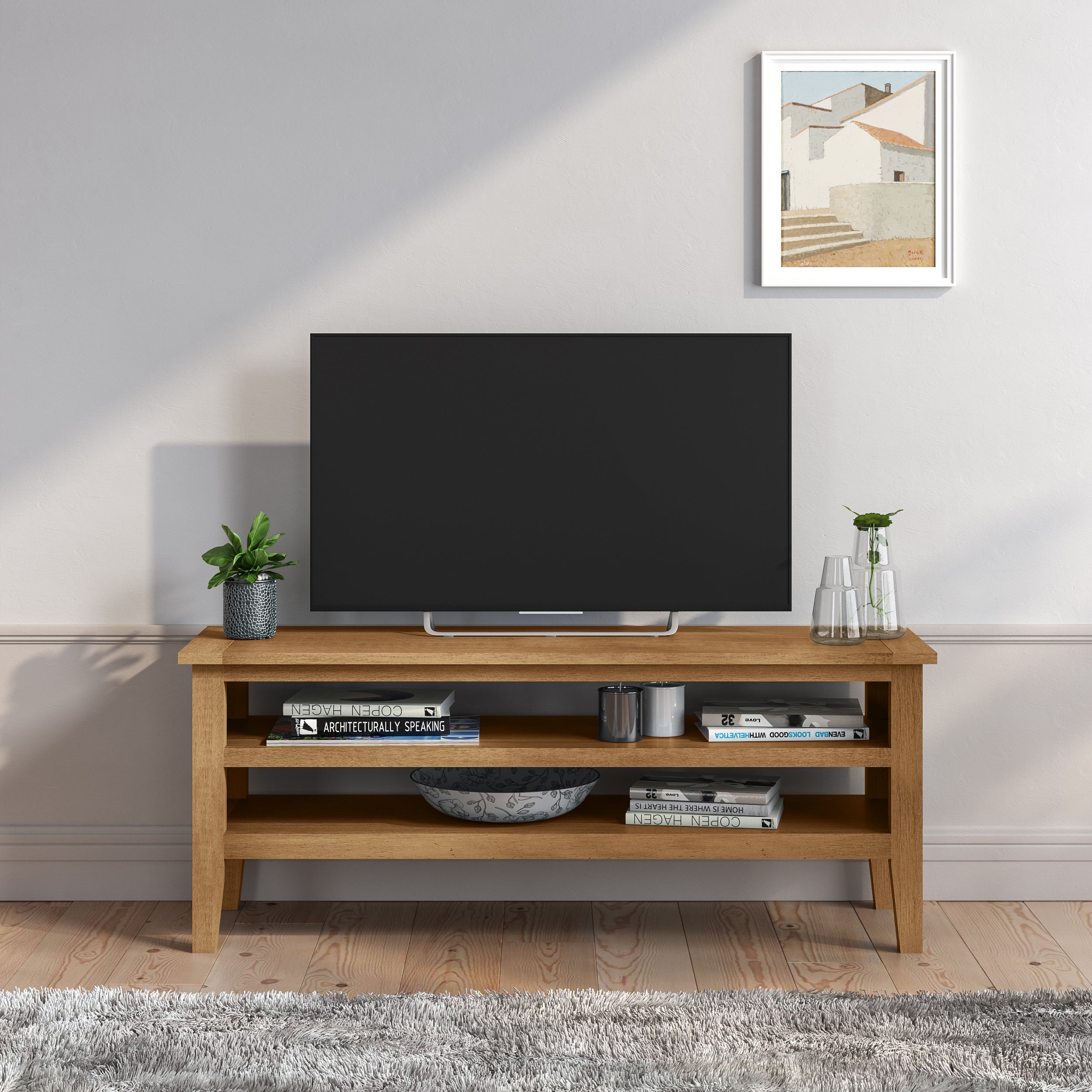 120cm tv unit oak store