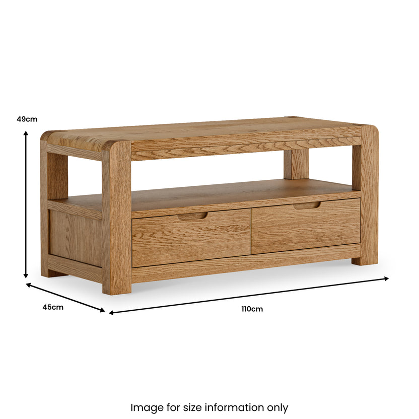 Harvey Chunky Oak 110cm TV Stand | Unit for 50" Televisions | Roseland