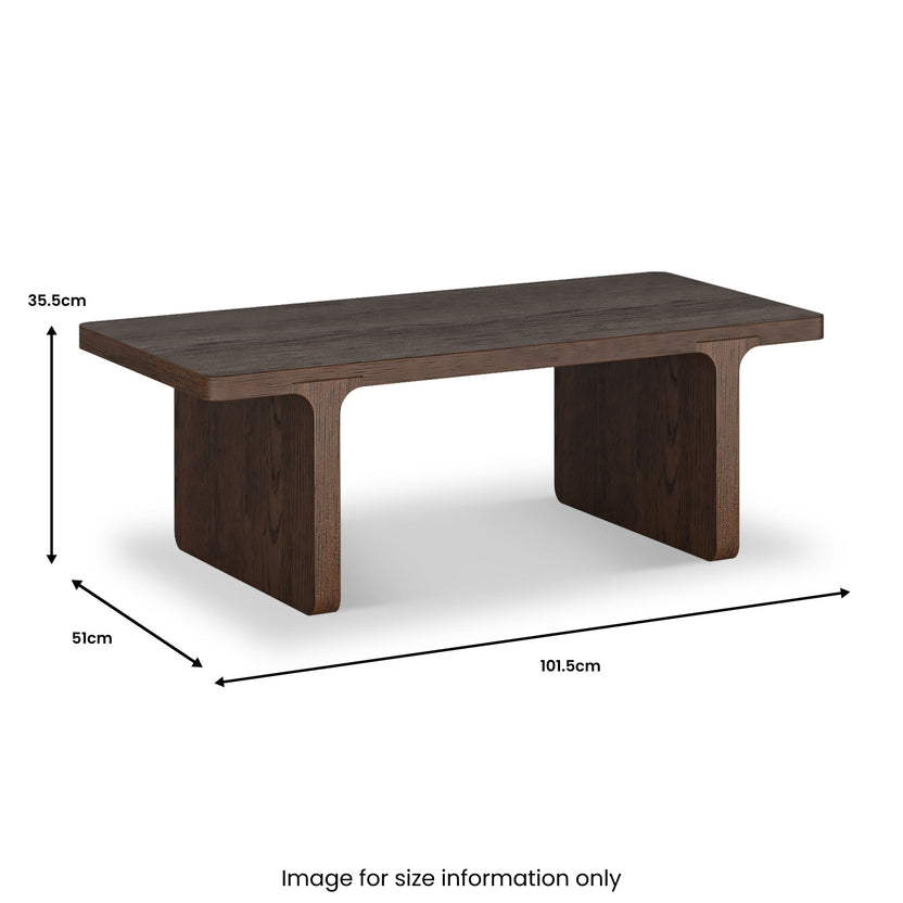 Mylor Dark Oak Rectangular Coffee Table for Living Room | Roseland