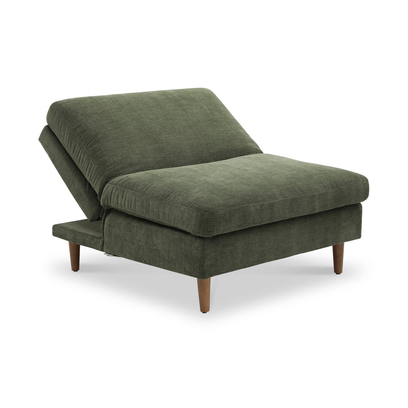 Carrington Chenille Click Clack Lounge Chair | Navy / Olive | Roseland