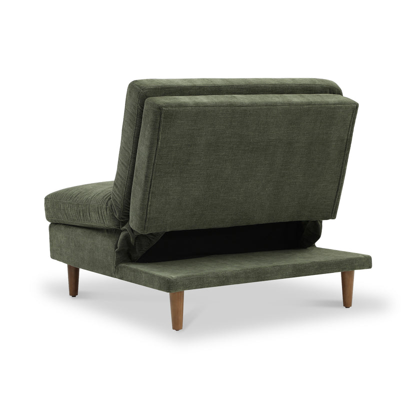 Carrington Chenille Click Clack Lounge Chair | Navy / Olive | Roseland