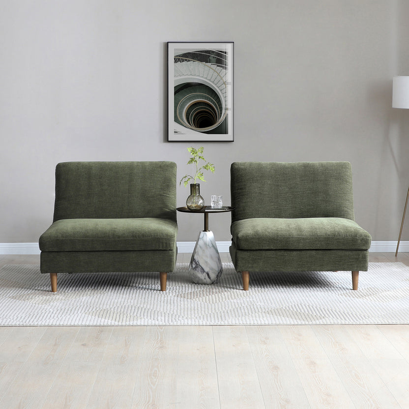 Carrington Chenille Click Clack Lounge Chair | Navy / Olive | Roseland