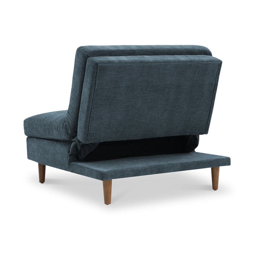 Carrington Chenille Click Clack Lounge Chair | Navy / Olive | Roseland