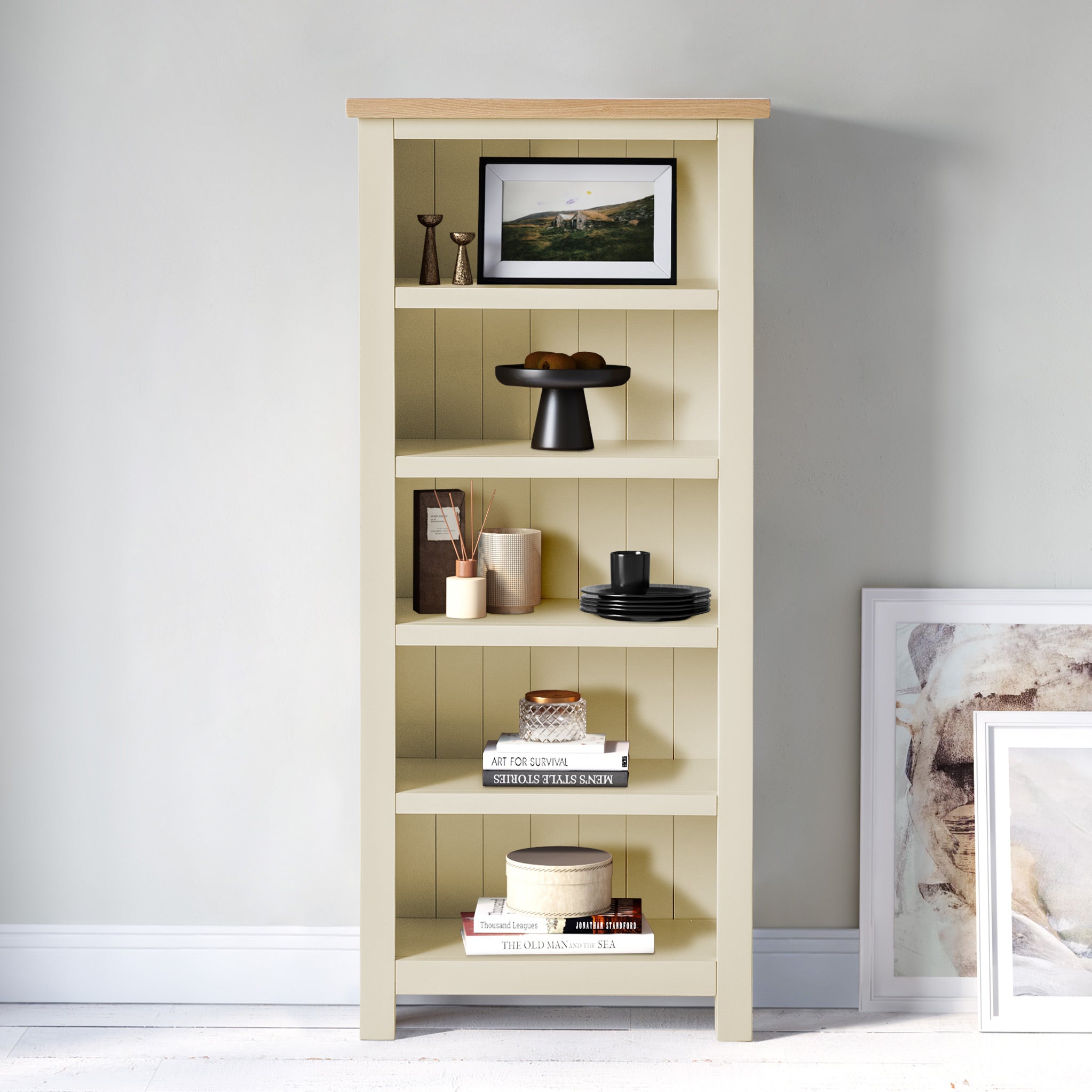 Narrow hallway bookcase store
