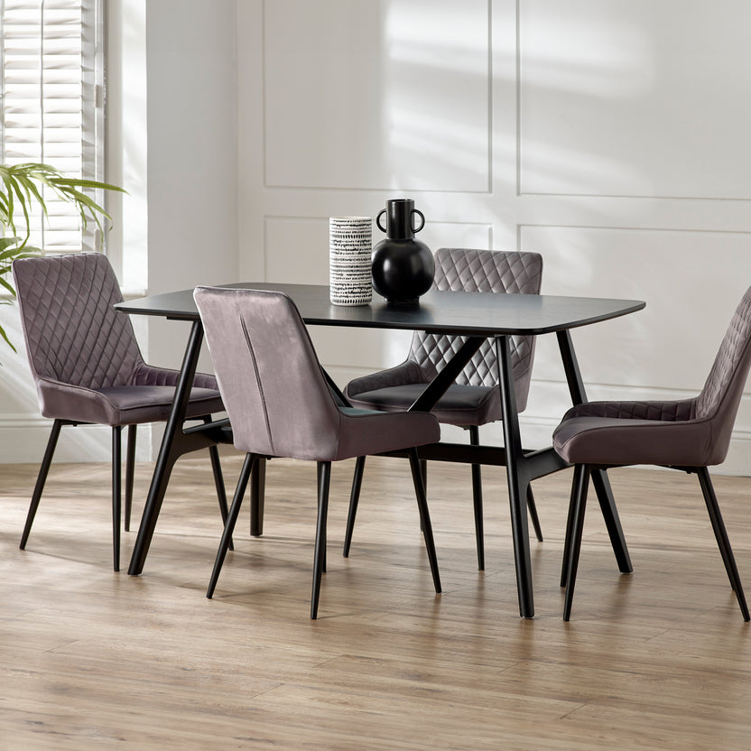 Jackson 135cm Black Rectangular Dining Table for 6 | Roseland