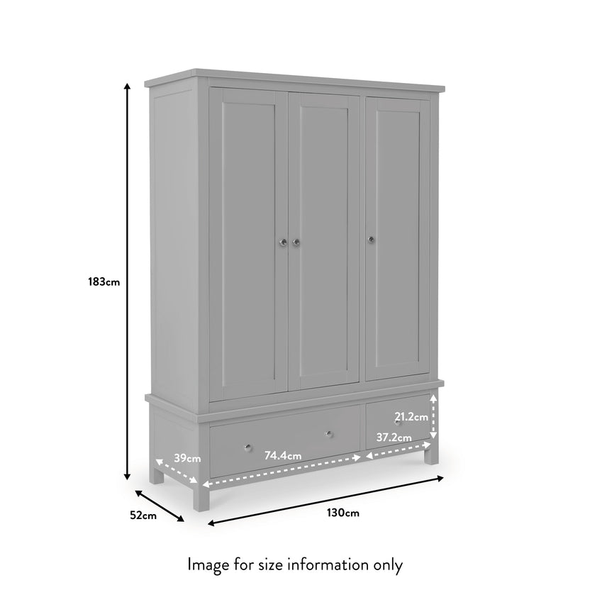 Cornish Triple Wardrobe | Grey, White, Black | Roseland