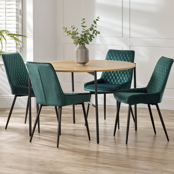 Austin 120cm Oak Effect Round Dining Table for 4 People | Roseland