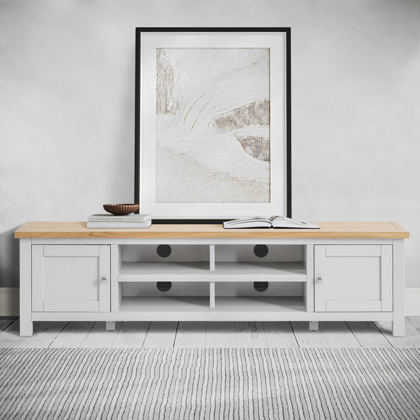 Farrow 180cm Extra Wide TV Stand | Grey Cream White & More | Roseland