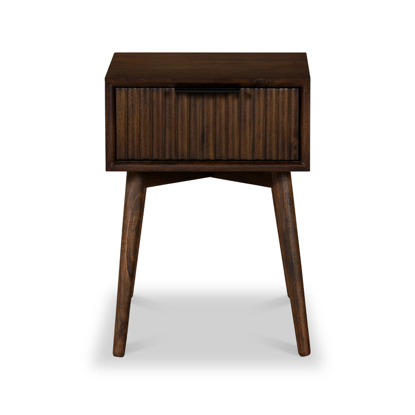 Oskar Walnut Stain 1 Drawer Side Table for Living Room | Roseland