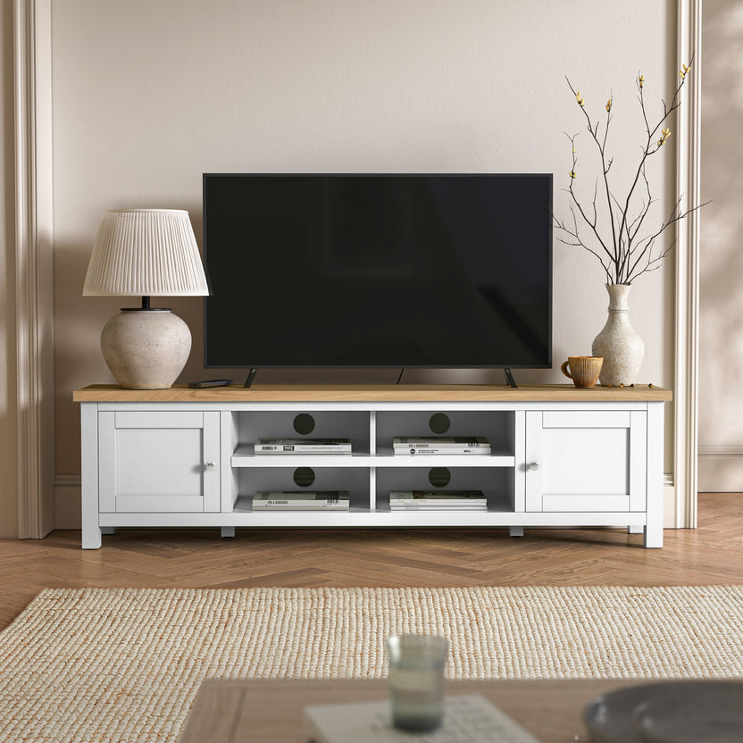 Farrow 180cm Extra Wide TV Stand | Grey Cream White & More | Roseland