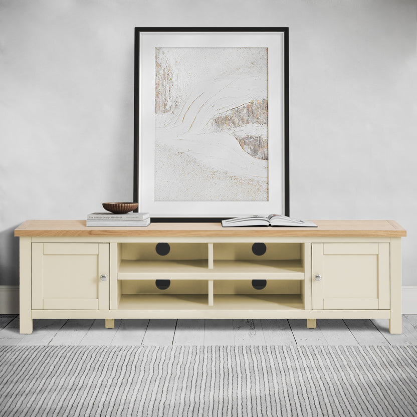 Farrow 180cm Extra Wide TV Stand | Grey Cream White & More | Roseland