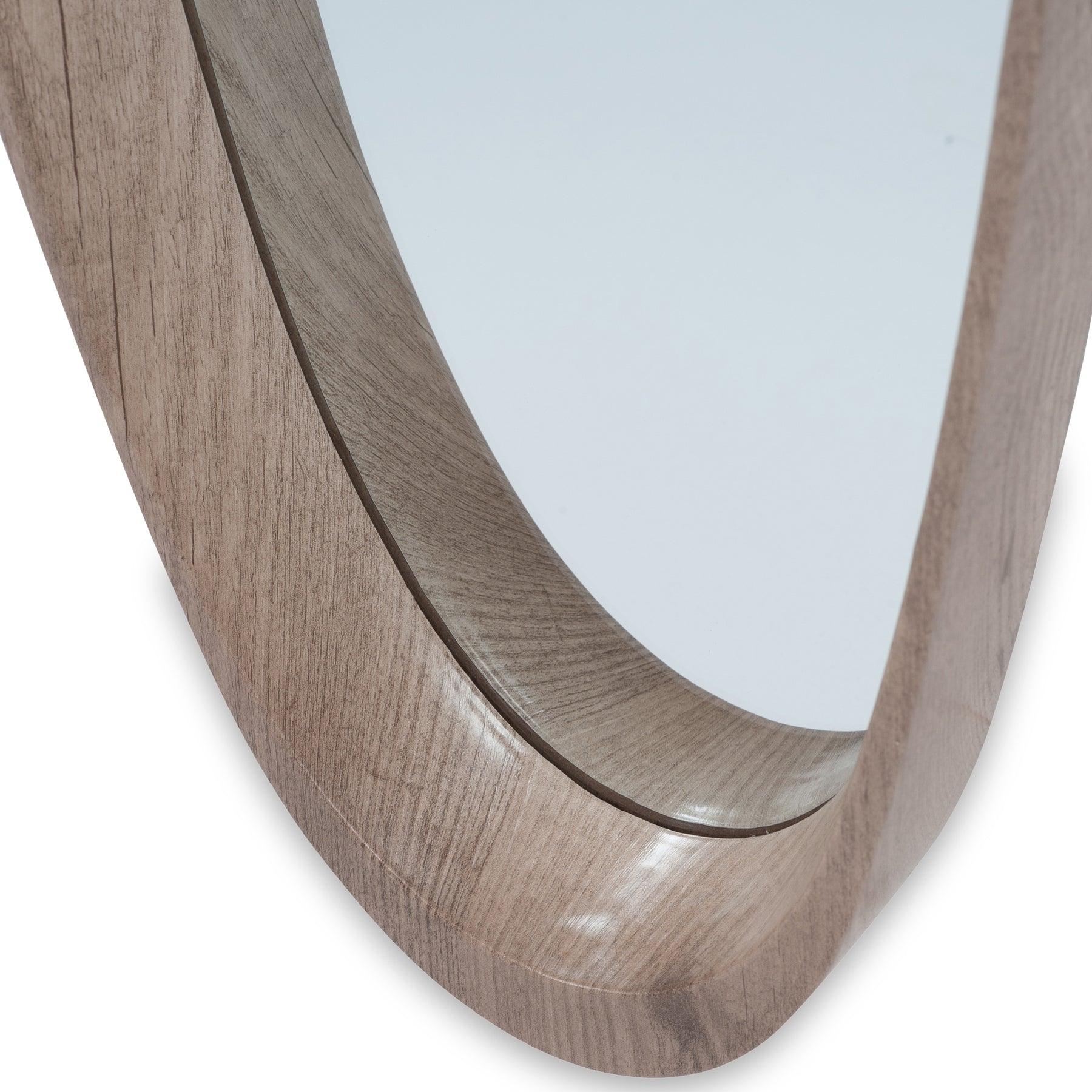 Natural Wood Veneer Teardrop Shaped Mirror for Living Room | Roseland