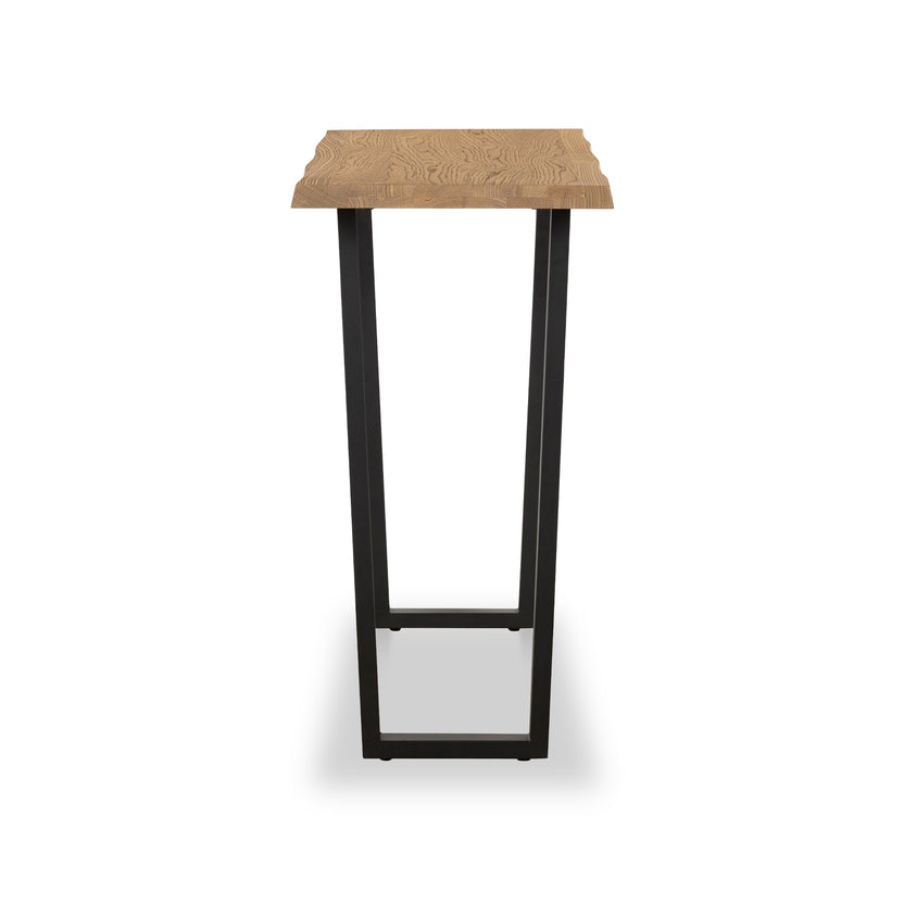 Isaac Oak Hallway Console Table w/ Industrial Metal Legs | Roseland