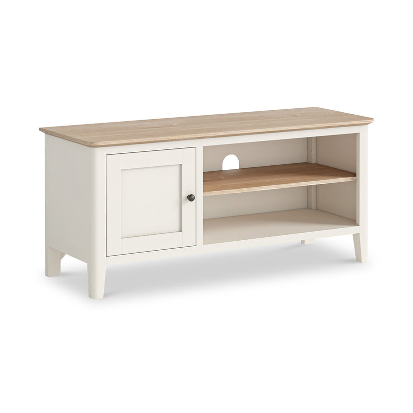 Penrose Mid Century Modern 110cm TV Unit | Navy / White | Roseland