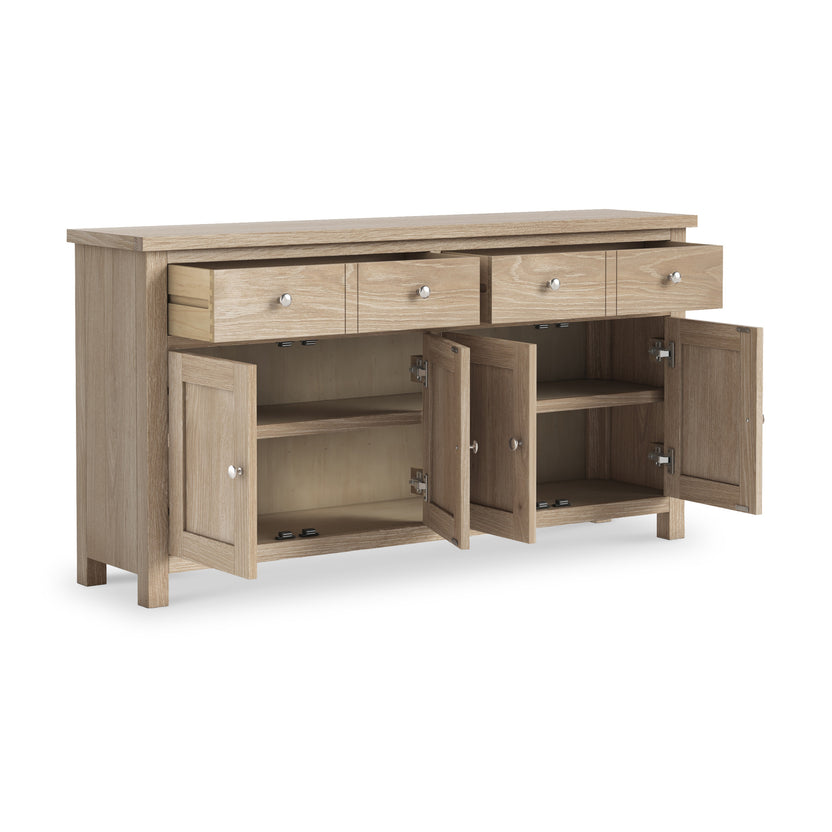 Farrow Washed Oak Extra Large Sideboard Cabinet | Roseland