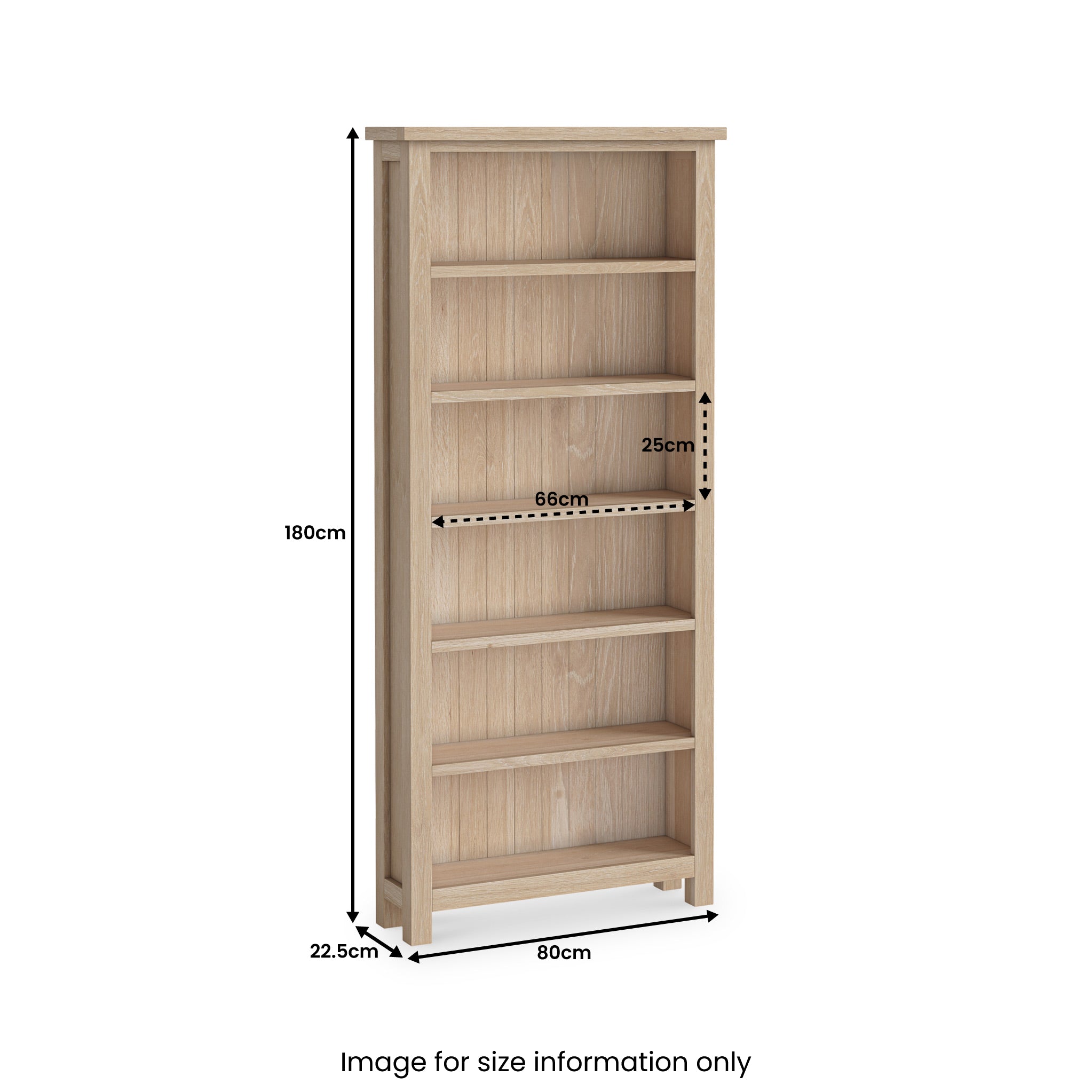 Oak bookcase 80cm wide store