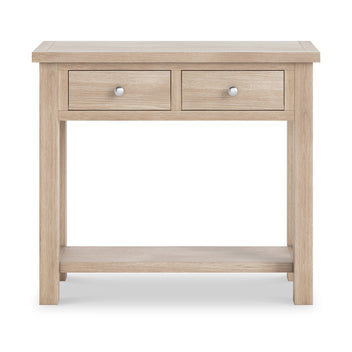 Farrow Washed Oak Console Table with Storage Drawers | Roseland