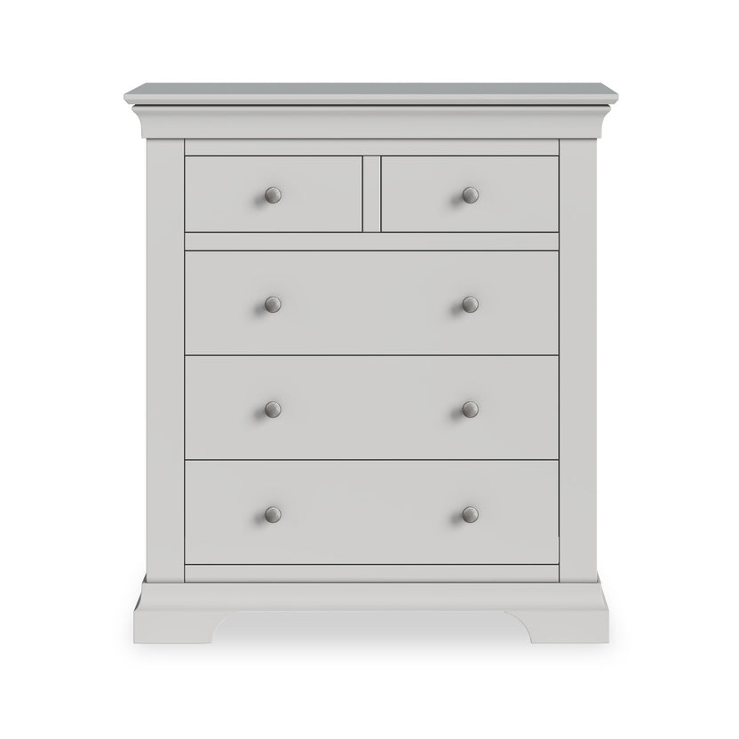 Colette 2 Over 3 Chest Of Drawers | Grey Cream Warm White | Roseland