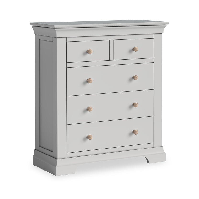 Colette 2 Over 3 Chest Of Drawers | Grey Cream Warm White | Roseland