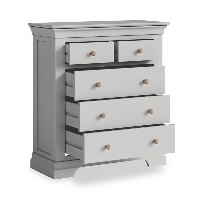 Colette 2 Over 3 Chest Of Drawers | Grey Cream Warm White | Roseland