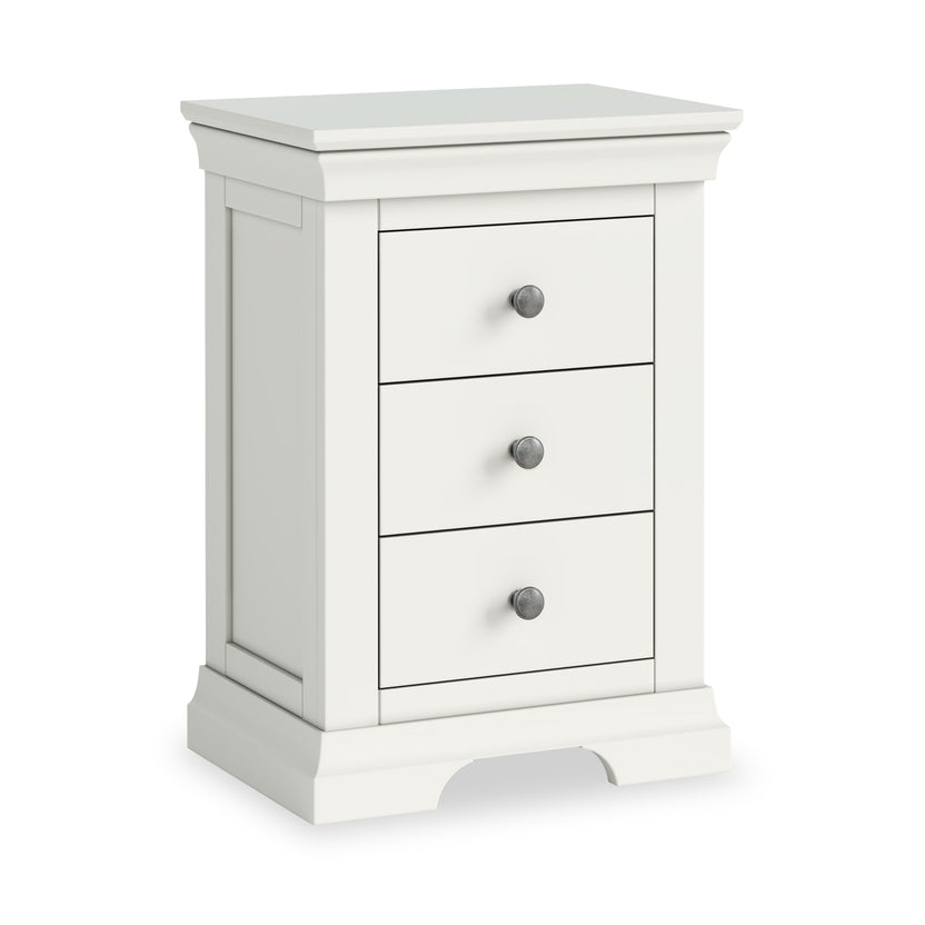 Colette 3 Drawer Bedside Table | Grey Cream or Warm White | Roseland