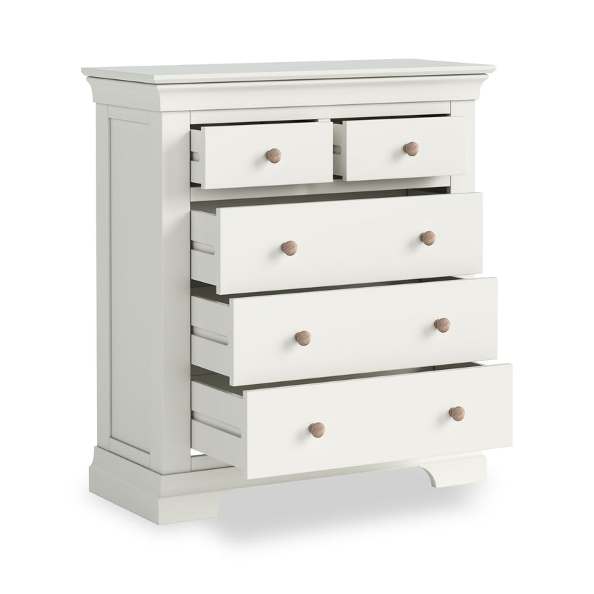 Colette 2 Over 3 Chest Of Drawers | Grey Cream Warm White | Roseland