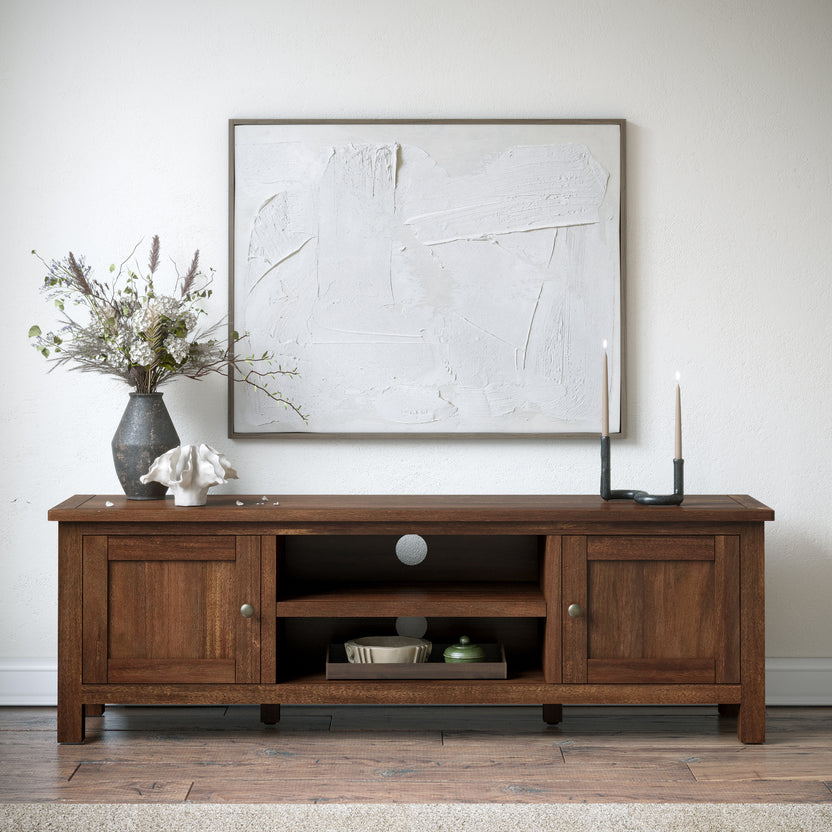 Duchy Acacia 150cm TV Unit with Storage for 67" Televisions | Roseland