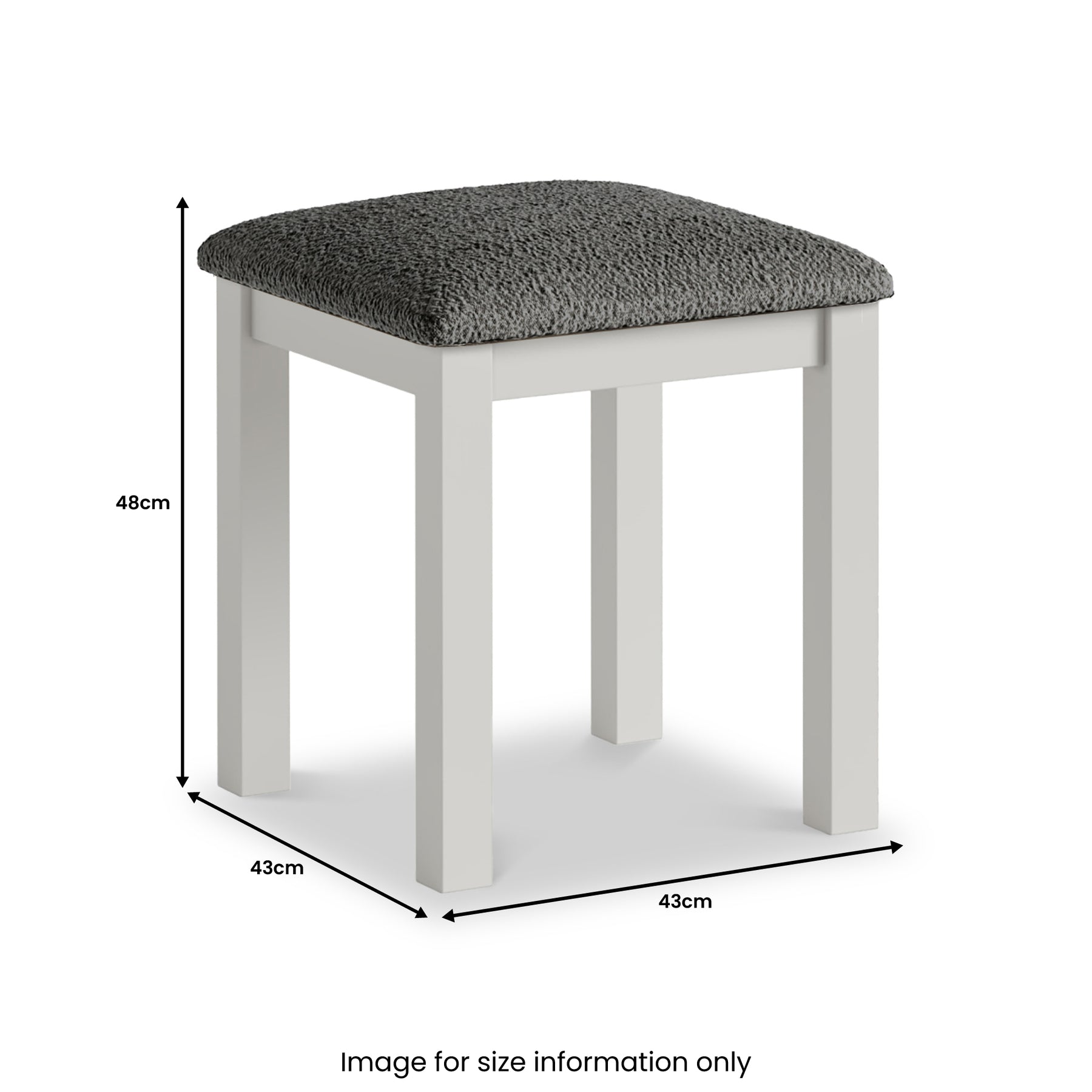 Trelan Painted Boucle Dressing Table Stool Coconut or Grey | Roseland