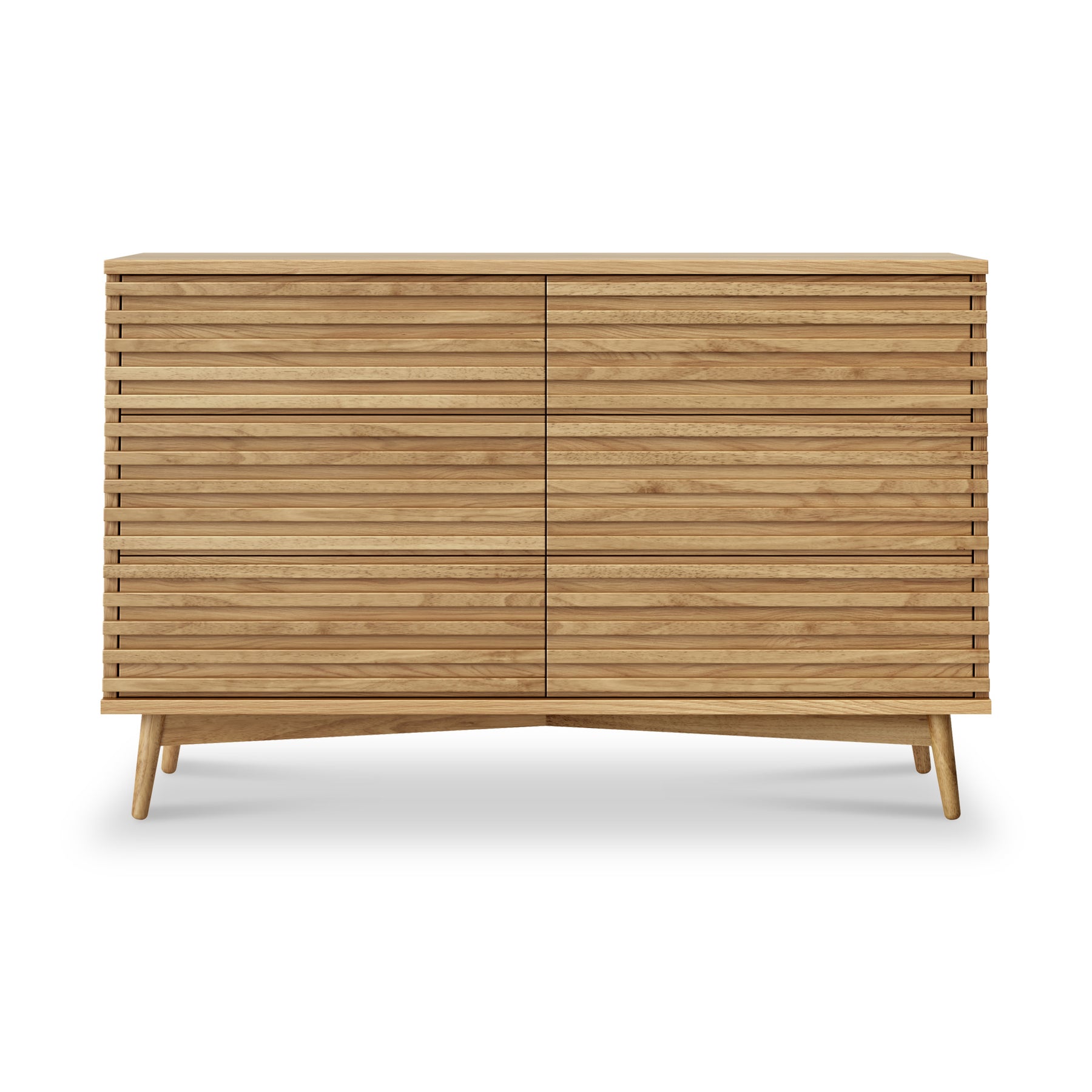Kari Light Oak 6 Drawer Chest of Drawers, Scandi Storage | Roseland