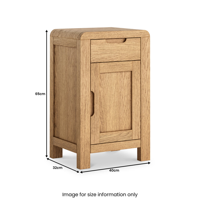 Penryn Oak Rustic Small Cupboard Cabinet with Drawer | Roseland