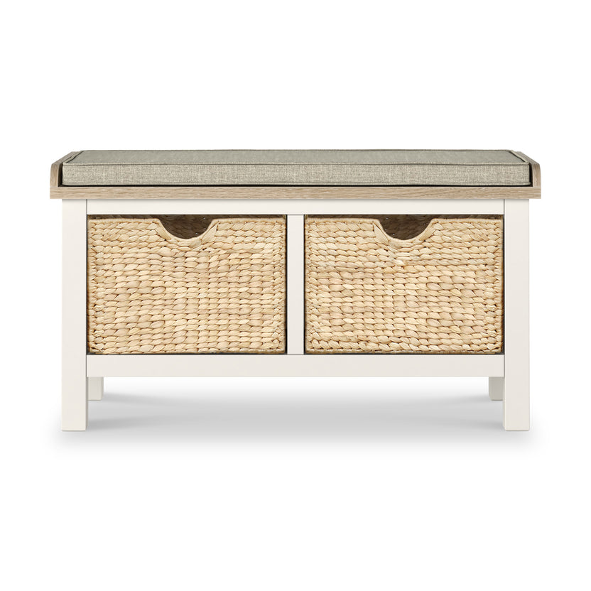 Farrow Basket Shoe Storage Bench for Coastal / Country Hall | Roseland