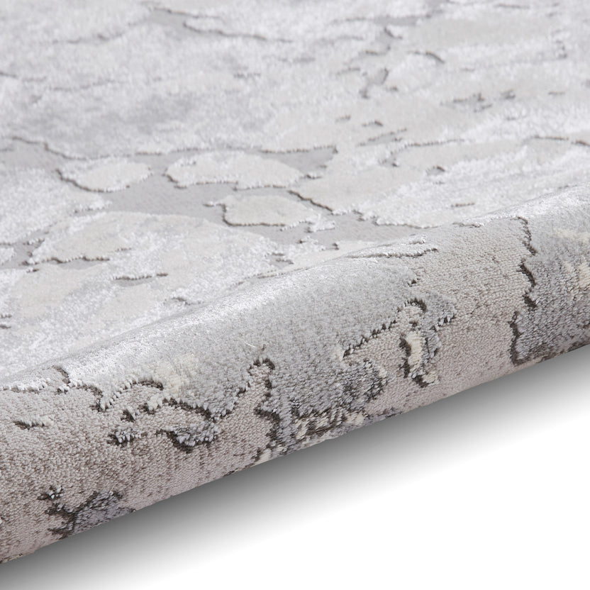 Aldrin Grey Marble Effect Rectangular Rug for Living Room or Bedroom ...