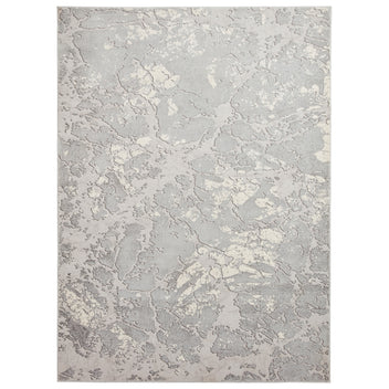 Aldrin Grey Marble Effect Rectangular Rug for Living Room or Bedroom ...