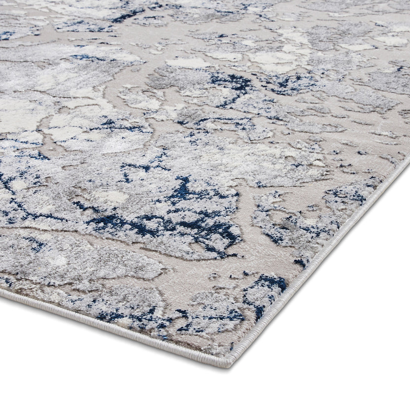 Aldrin Grey Marble Effect Rectangular Rug for Living Room or Bedroom ...