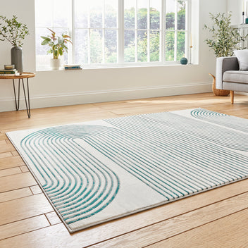 Aldrin Grey Swirl Patterned Rectangular Rug for Living Room or Bedroom ...