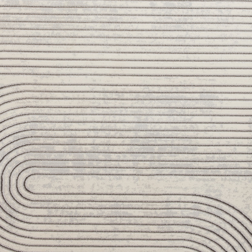 Aldrin Grey Swirl Patterned Rectangular Rug for Living Room or Bedroom ...