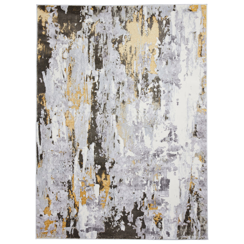 Aldrin Distressed Antique Metallic Effect Rectangular Rug for Living ...