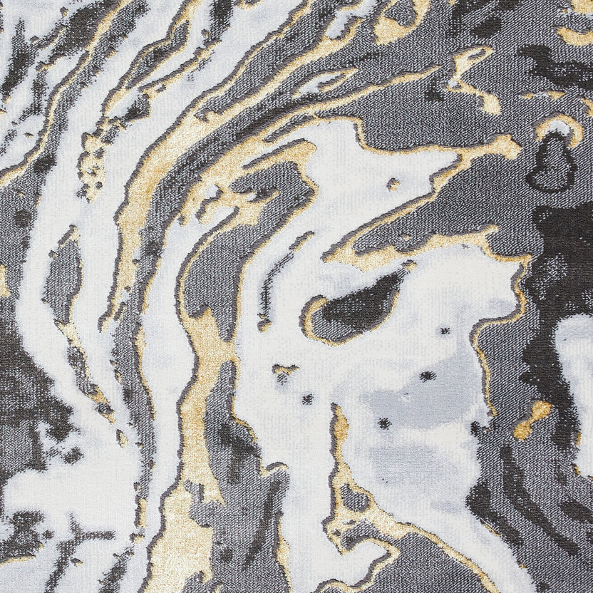 Aldrin Metallic Effect Marble Swirl Rectangular Rug for Living Room or ...
