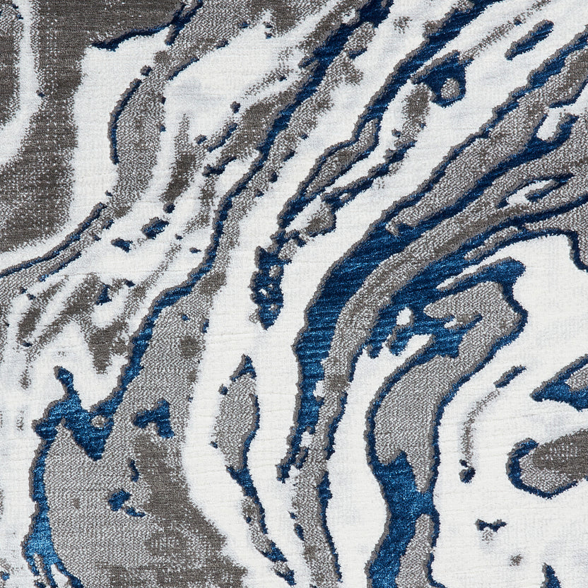 Aldrin Metallic Effect Marble Swirl Rectangular Rug for Living Room or ...