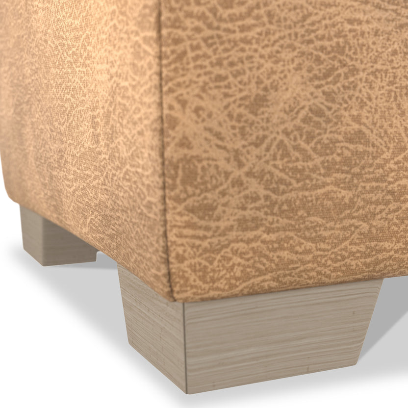 Oakley Faux Leather Storage Footstool | Tan Charcoal Mink | Roseland