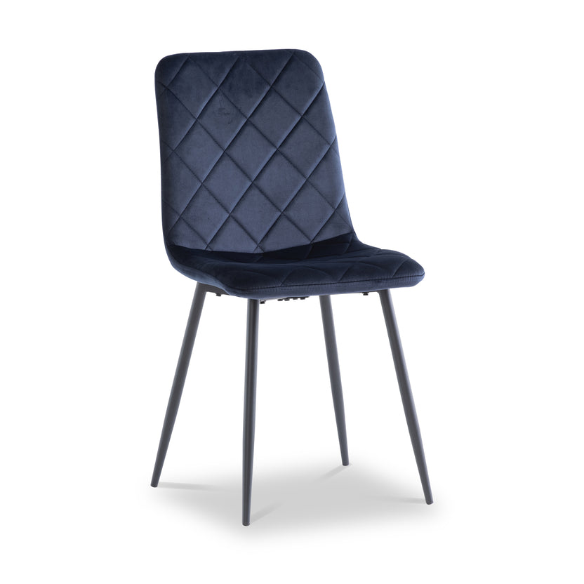 Lois Velvet Quilted Dining Chair | Grey Green Blue Purple | Roseland