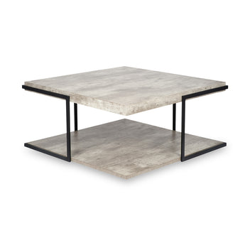 Jersey Industrial Concrete Effect Square Coffee Table | Roseland