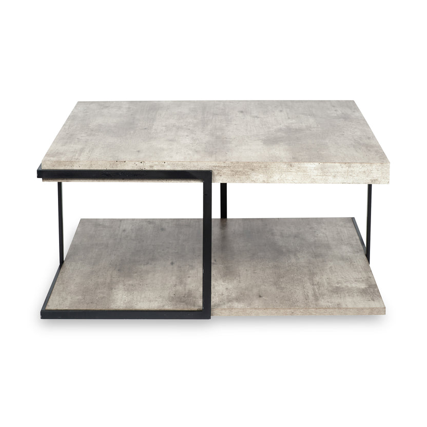 Jersey Industrial Concrete Effect Square Coffee Table | Roseland
