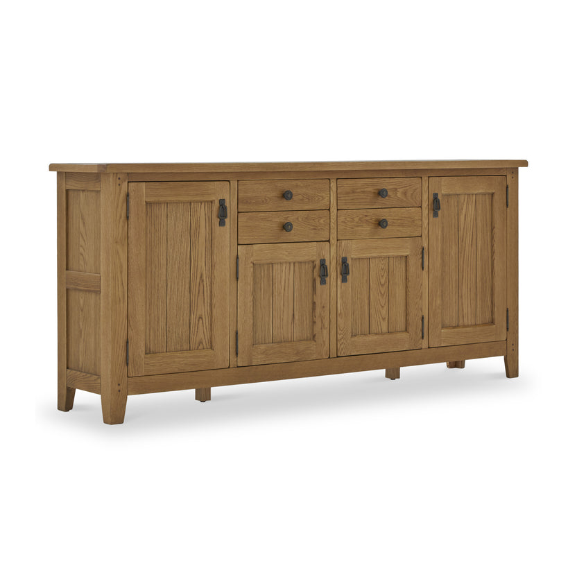 Broadway Oak Extra Large Sideboard | 4 Doors, 4 Drawers | Roseland