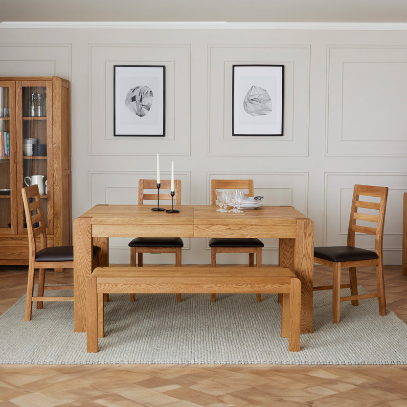Harvey Chunky Oak Extending Dining Table | Seats 6 - 8 | Roseland