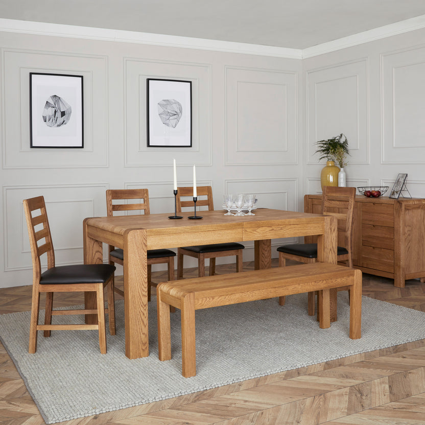 Harvey Chunky Oak Extending Dining Table | Seats 6 - 8 | Roseland