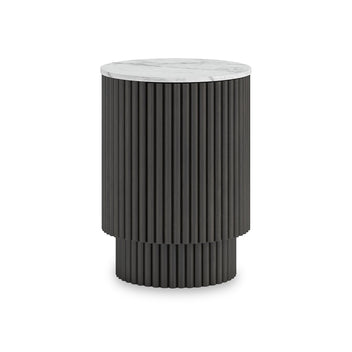 Milo Mango & Marble Fluted Side Table with Storage | Roseland