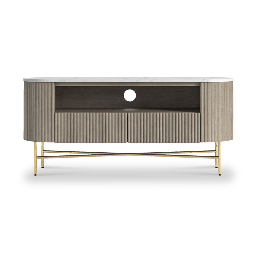 Amelie Grey Fluted TV Unit | Roseland